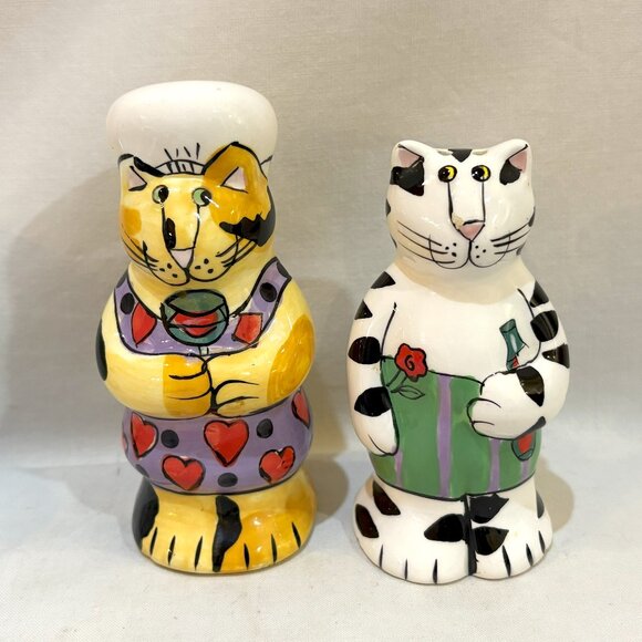 Dining | Catzilla Cats Salt Pepper Shaker Set Ceramic Candace Reiter ...